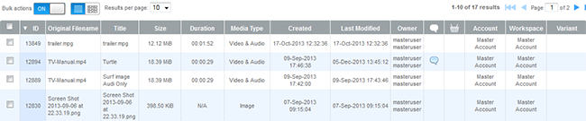 Bulk Actions :: Dalet Flex Documentation