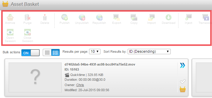 Asset Basket :: Dalet Flex Documentation