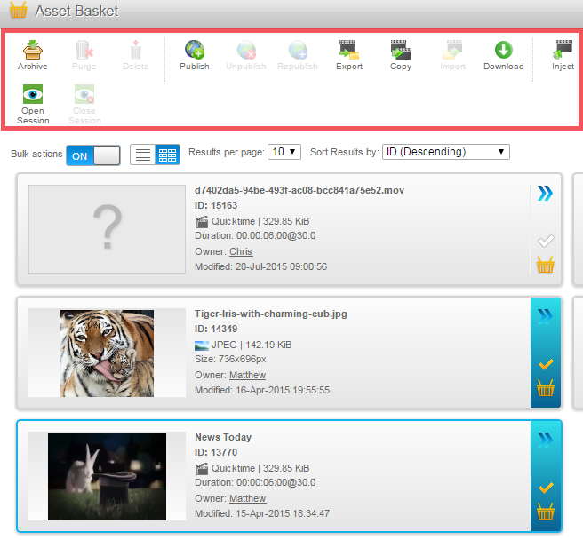 Asset Basket :: Dalet Flex Documentation