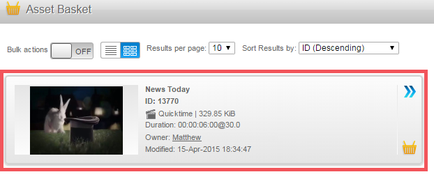 Asset Basket :: Dalet Flex Documentation