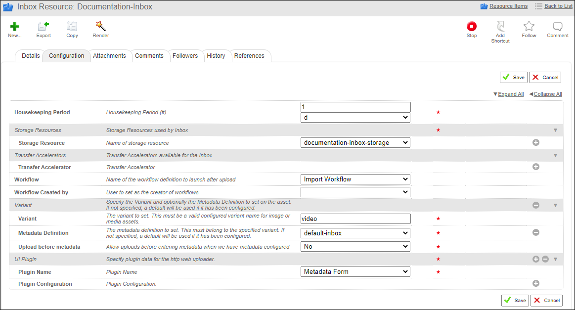 Step 5 - Creating an Inbox Resource and Importing an Asset :: Dalet Flex Documentation
