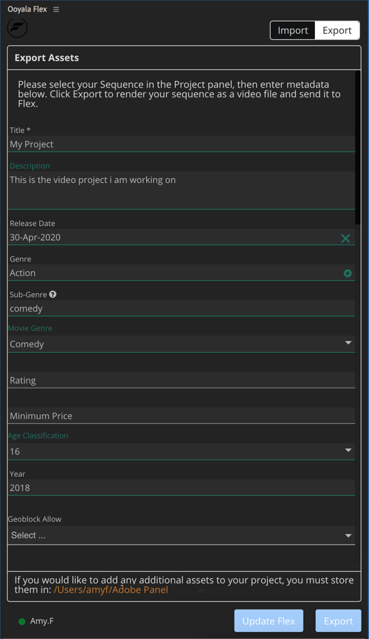 Adobe Premiere Panel :: Dalet Flex Documentation