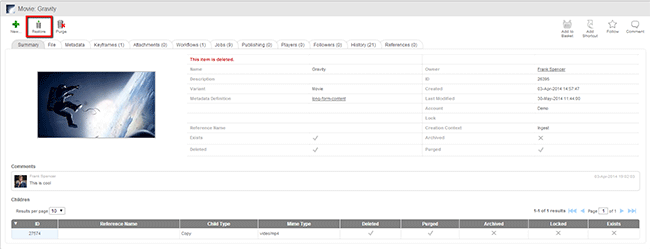 Asset Restore :: Dalet Flex Documentation