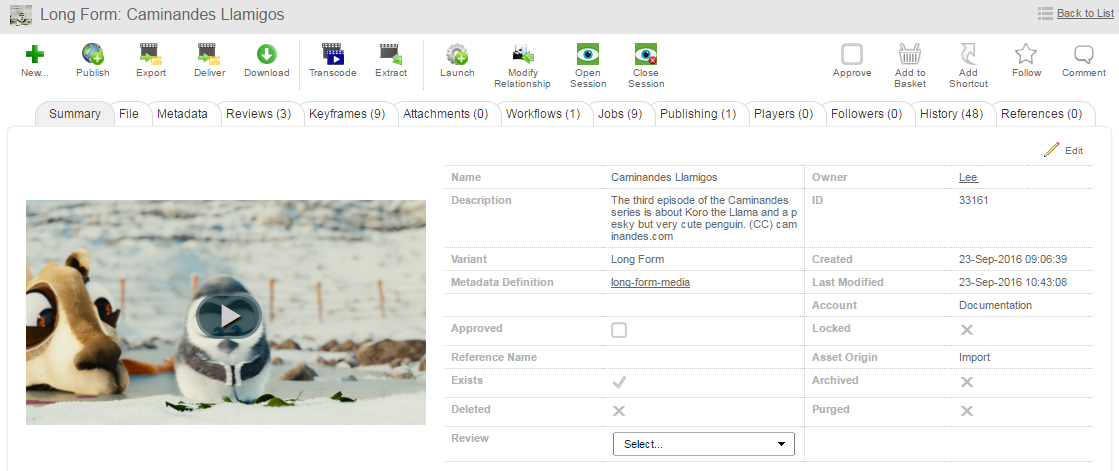 Creating Review Sessions :: Dalet Flex Documentation